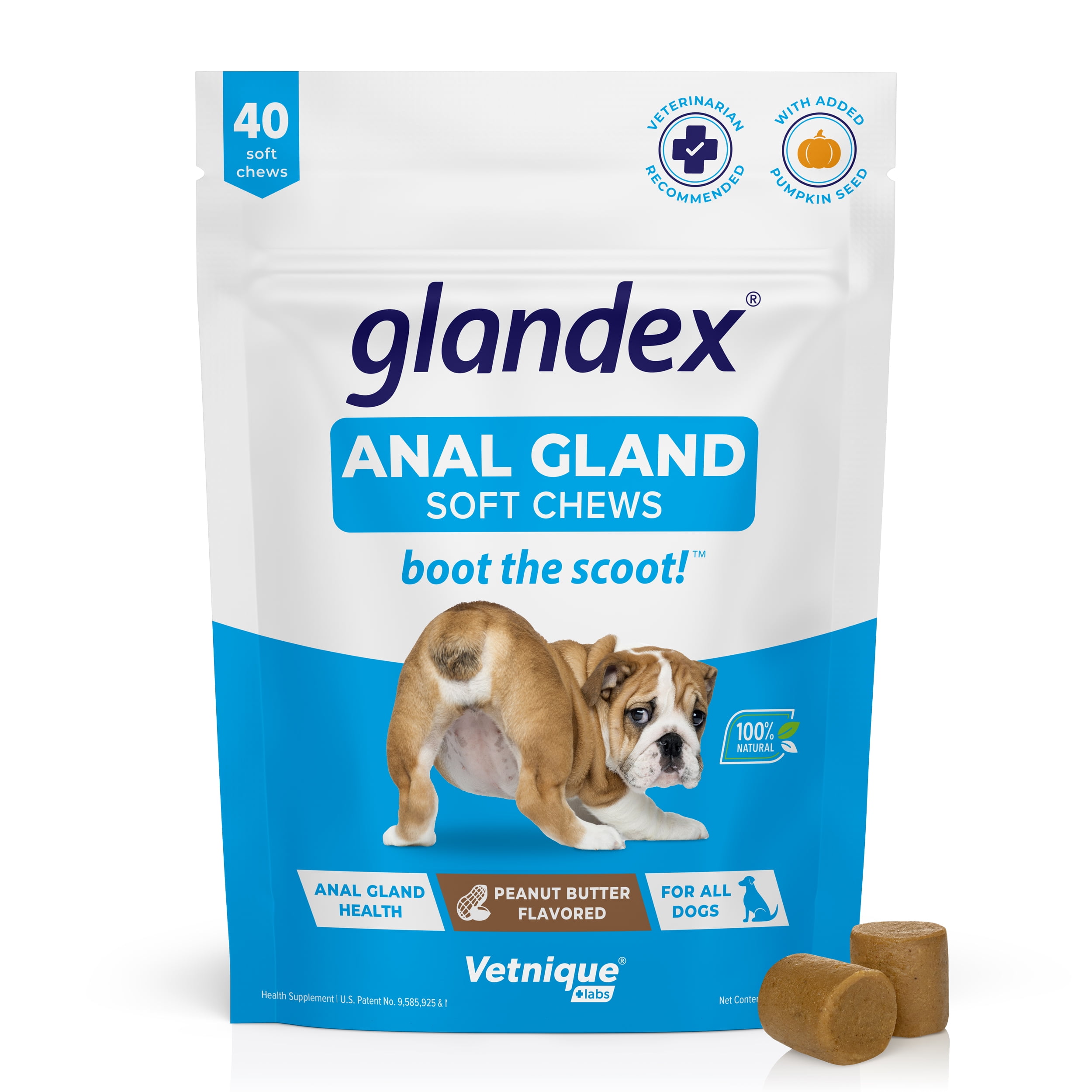 Vetnique Labs Glandex Digestive Health Anal Soft Chews for Dogs, Peanut ...