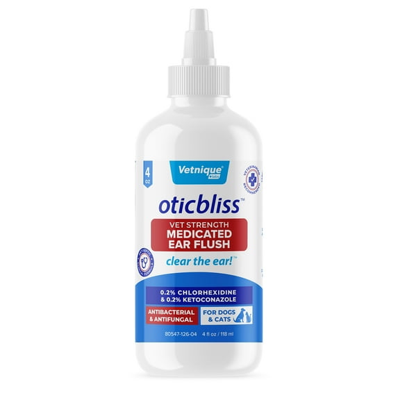 Vetnique Labs Oticbliss Vet Strength Medicated Ear Flush, for Dogs and ...