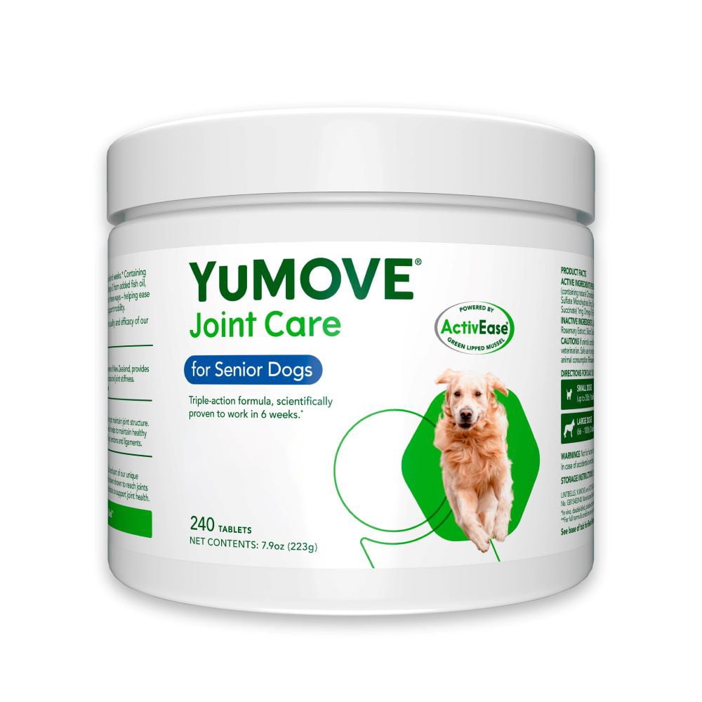 Vetnique Labs YuMOVE Mobility Hip & Joint Care Chewable Tablets for Senior Dogs, 240 Count ...