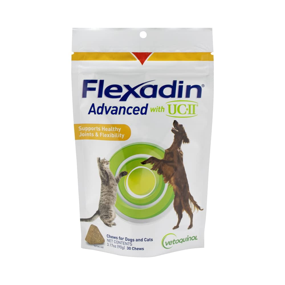 Vetoquinol Flexadin Advanced Dog CCF19 Hip and Joint with Undenatured Collagen, One Chew a Day ...