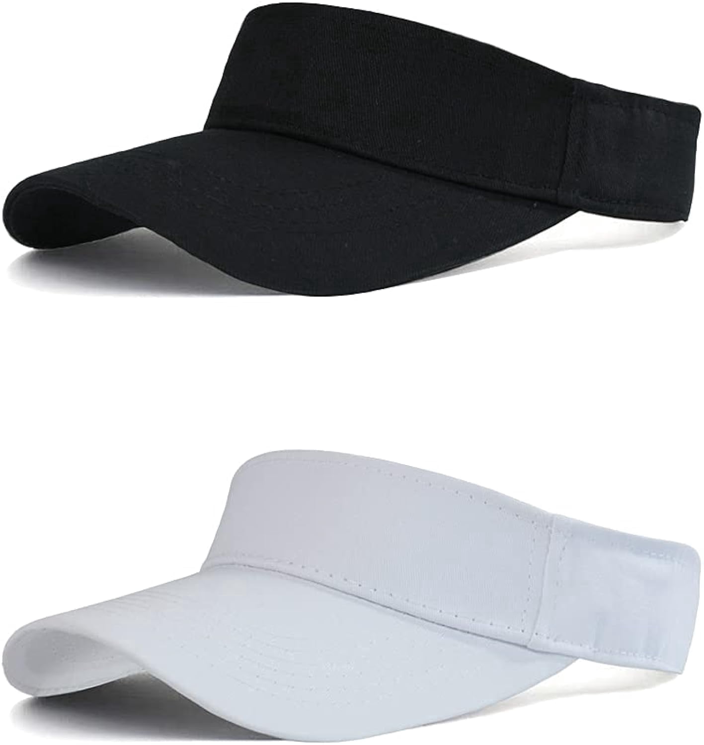 Vetpw 2 Pack Sport Sun Visor Hats, One Size Adjustable Empty Top ...