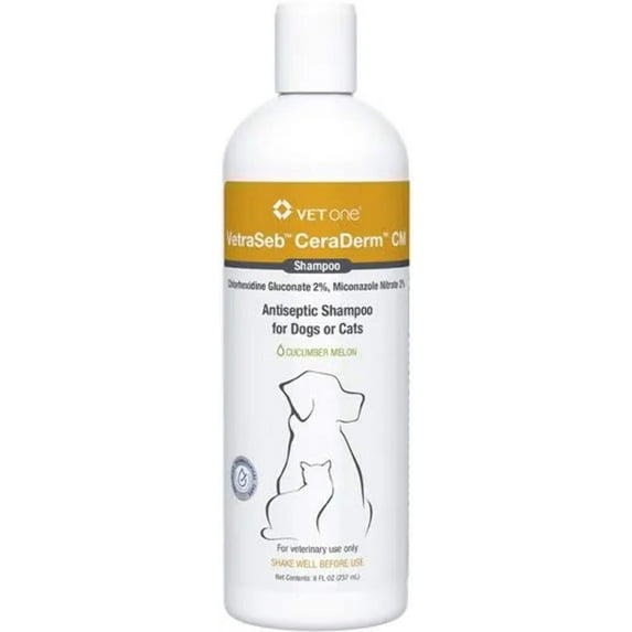 VetraSeb CeraDerm CM Antiseptic Shampoo for Dogs and Cats - Walmart.com