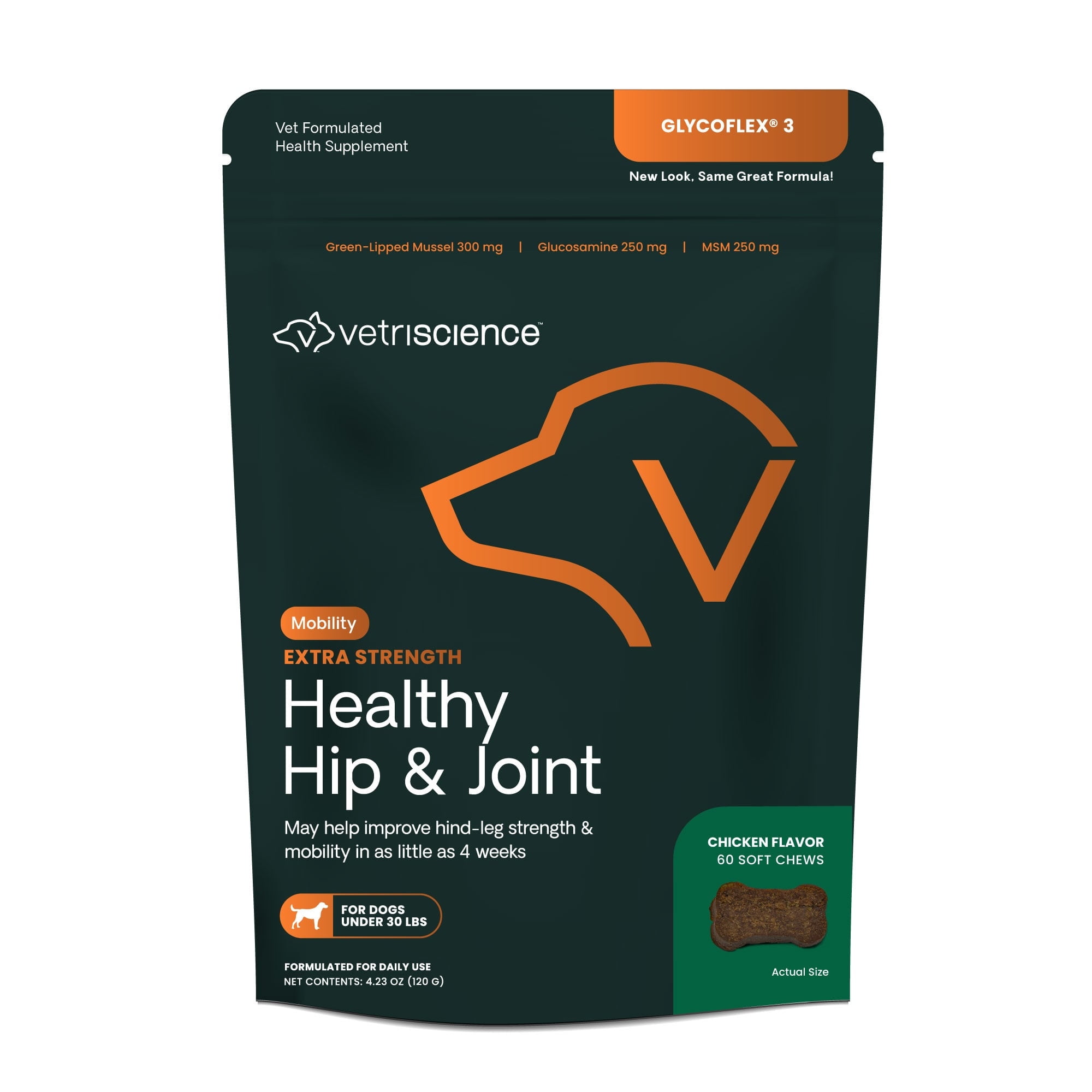 VetriScience Glyco-Flex 3 Hip and Joint Care for Small Dog Chews, 60 ...