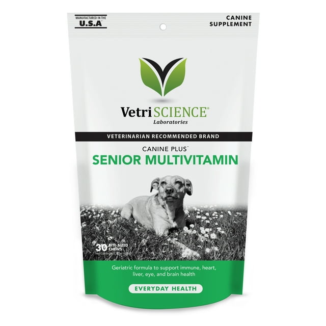 VetriScience Canine Plus Senior Multivitamin, Daily Nutritional Support ...