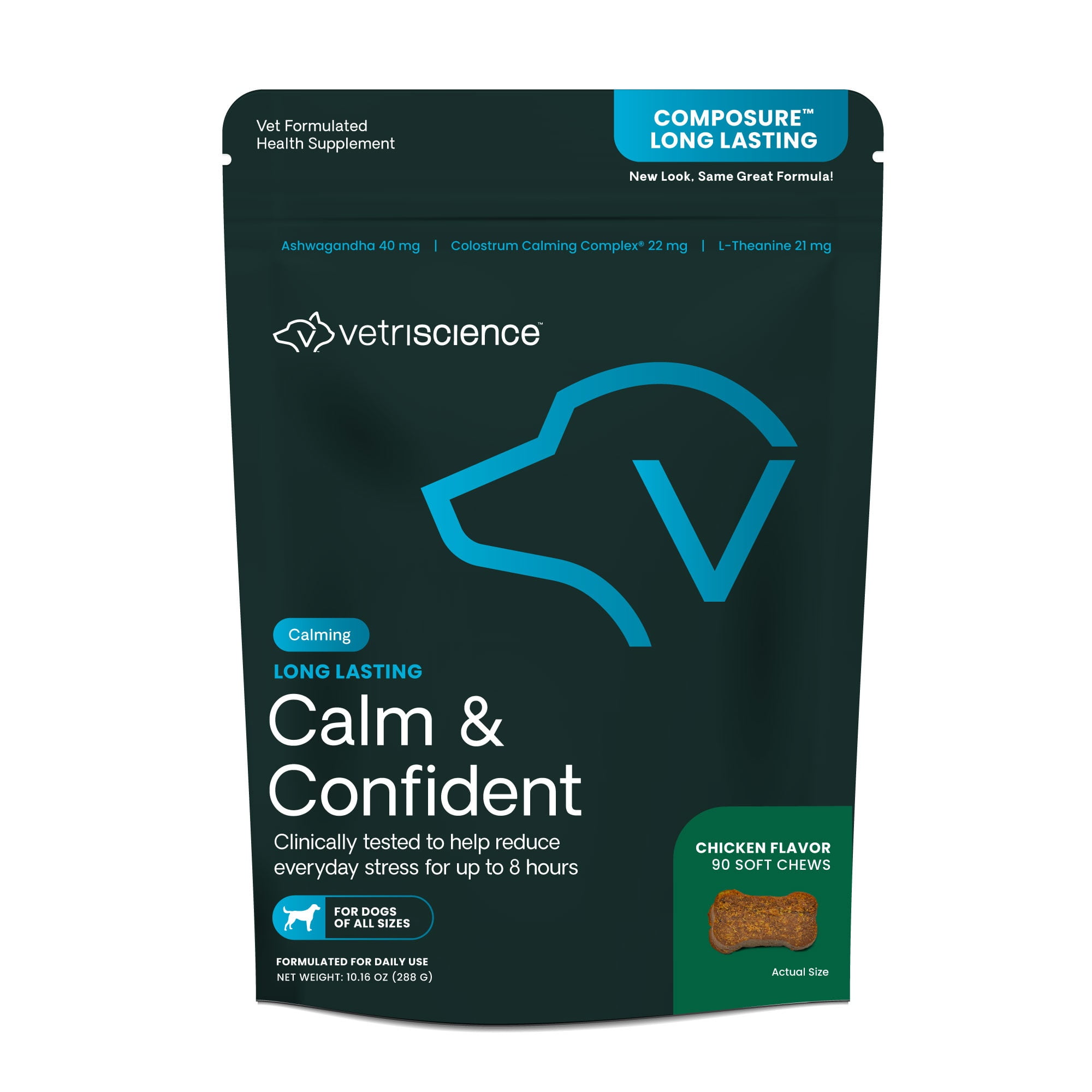 VetriScience Composure Long Lasting, Stress Relief, Relax Supplements ...