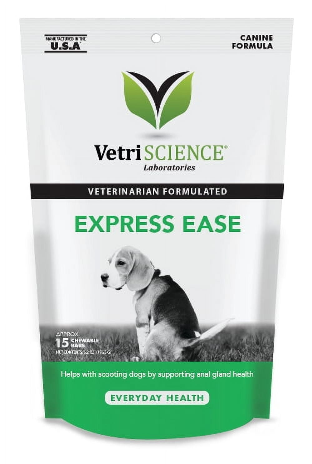 VetriScience Express Ease Anal Gland and Digestive Support Bars for Dogs, Duck Flavor, 40 ct ...