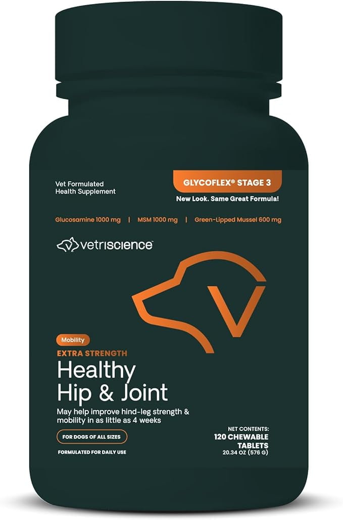 VetriScience Glycoflex 3 Clinically Proven Hip and Joint Supplement for ...