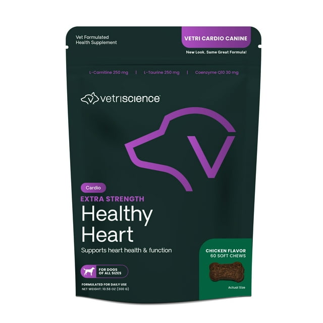 VetriScience Healthy Heart Care CoQ10 Supplement Chews for Dogs ...