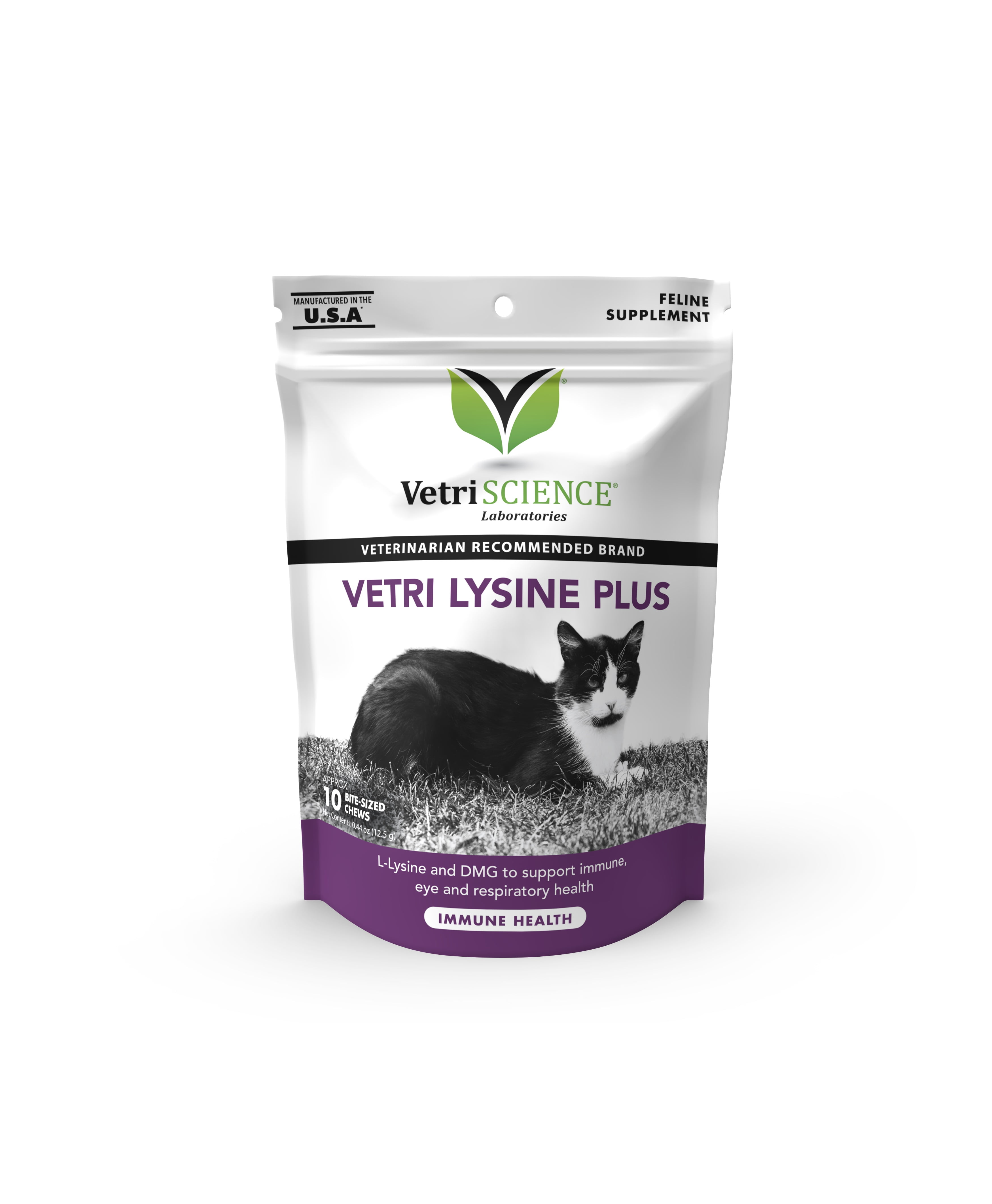 VetriScience Vetri-Lysine Plus Immune Support Bite-Sized Chews for Cats ...