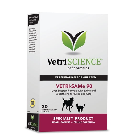 VetriScience Vetri-SAMe 90 mg Liver Support Tablets for Dogs and Cats ...
