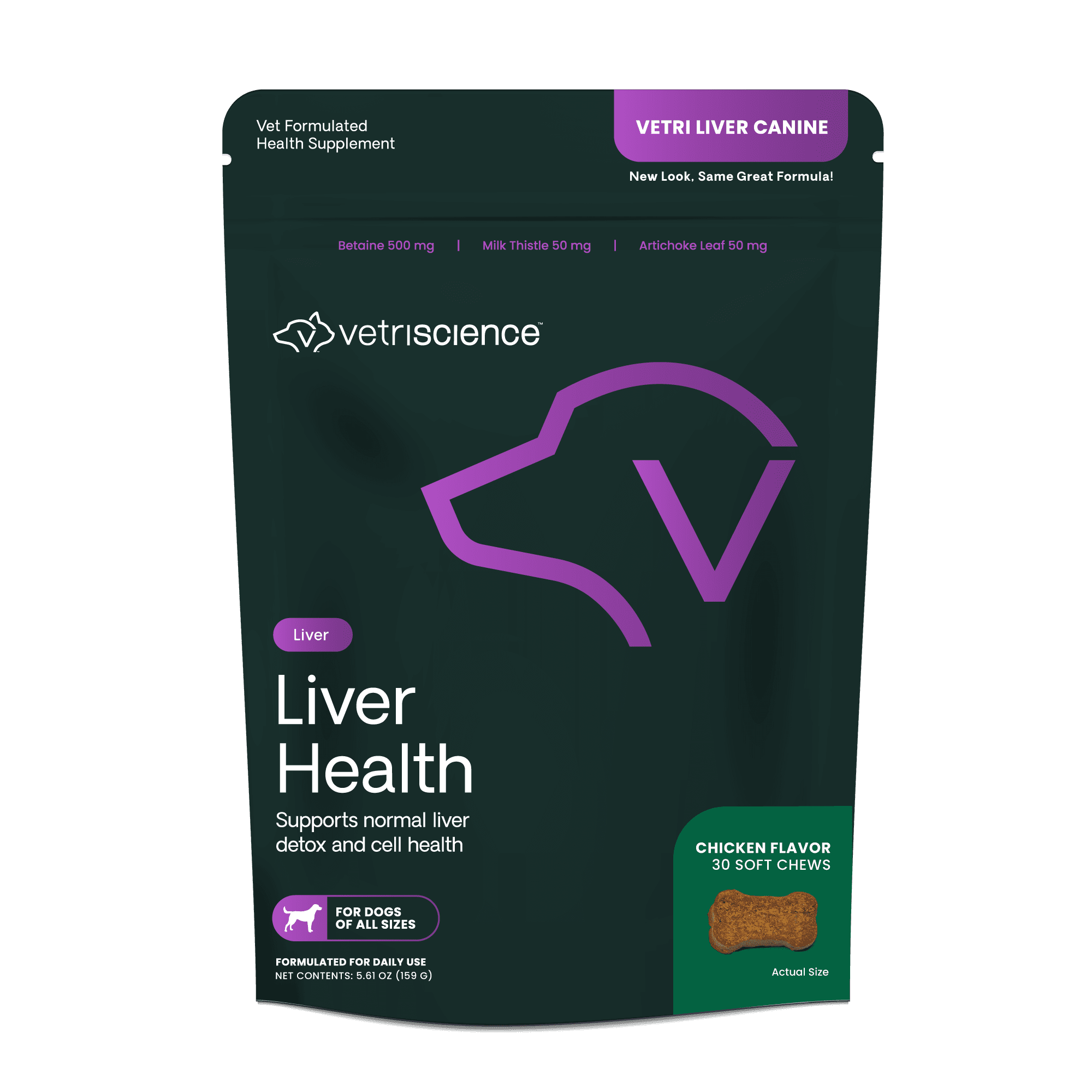 VetriScience Liver Health Chew for Dogs, Chicken Flavor, 30 Count Bag ...