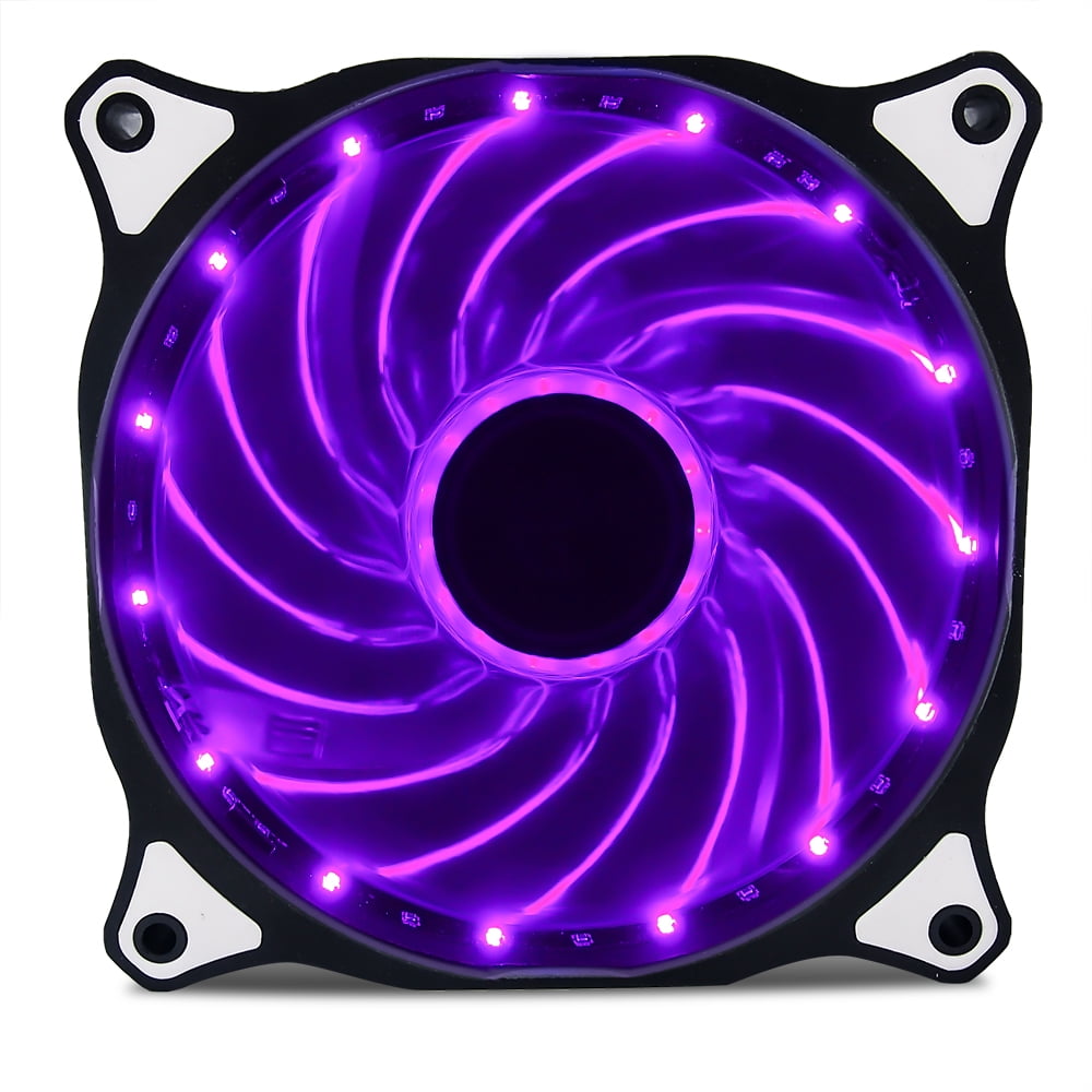 Vetroo 120mm Purple 15-LEDs Cooling Fan for Computer PC Cases, CPU ...