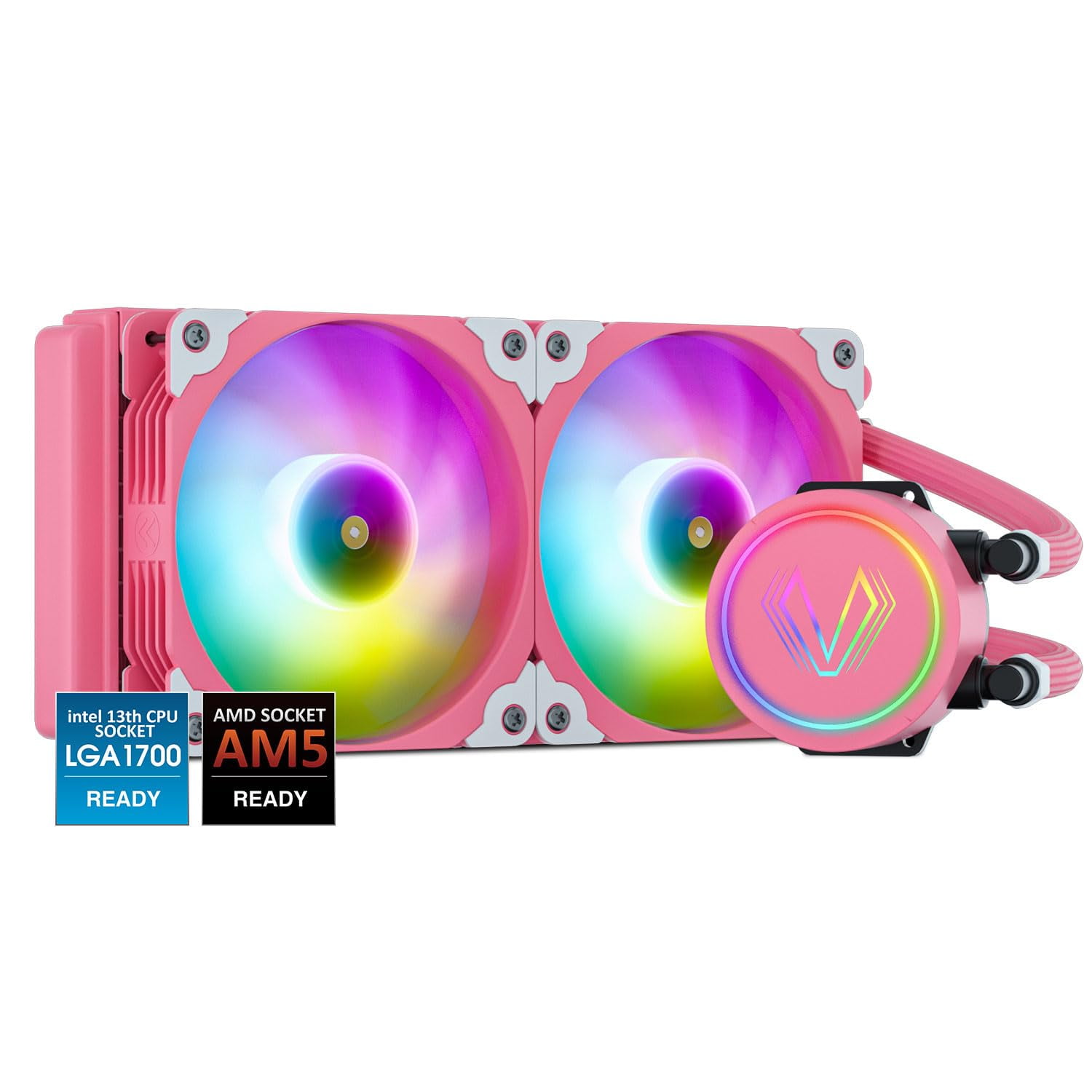 Vetroo V240 Pink 240mm CPU Water Liquid Cooler AMD AM5 /Intel LGA 1700 ...