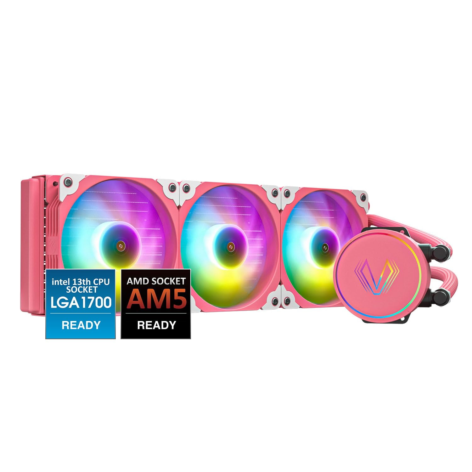 Vetroo V360 Pink 360mm CPU Water Liquid Cooler AMD/Intel LGA1200 Ready ...