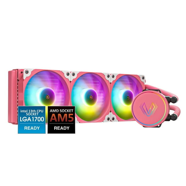 Vetroo V360 Pink 360mm CPU Water Liquid Cooler AMD/Intel LGA1200 Ready ...