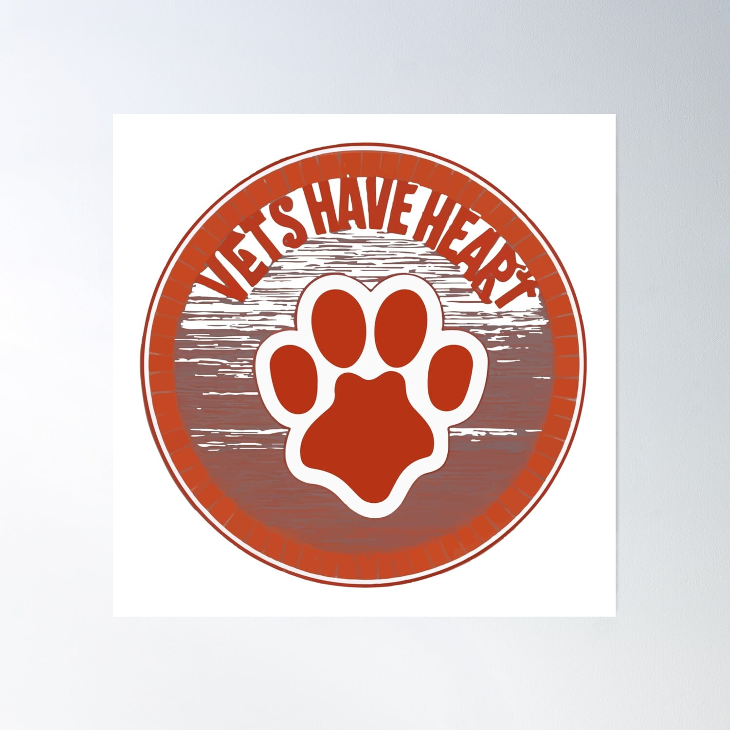 Vets Have Heart Badge Sticker Poster Wall Art, Modern Wall Decor, 30x30 ...