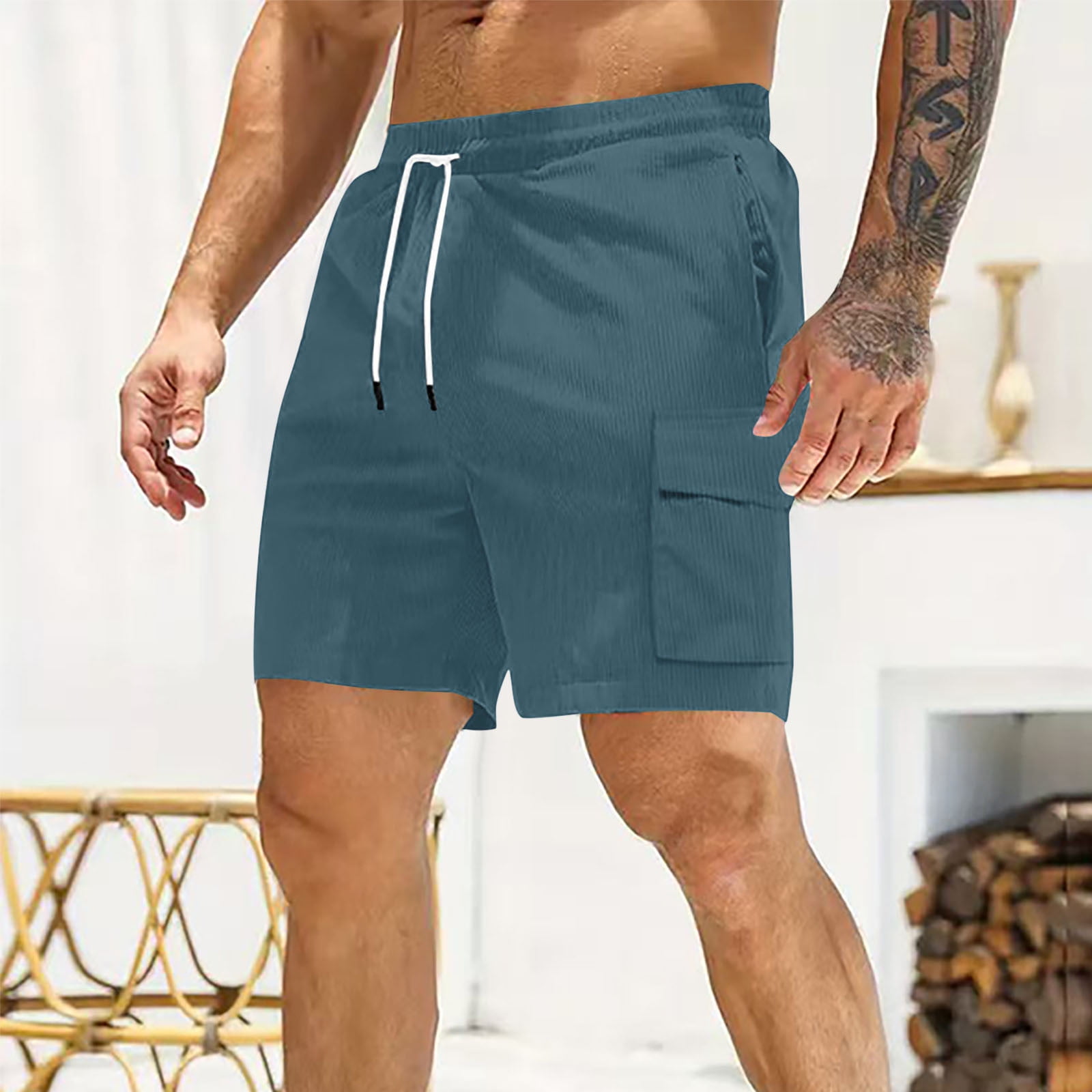 Vetsdori Cargo Shorts for Men Athletic Corduroy Short Pants Relaxed Fit ...