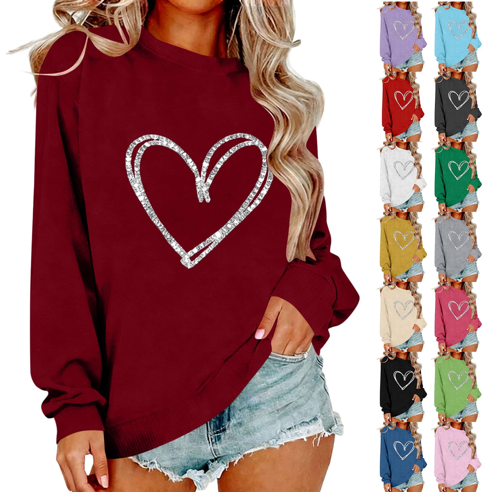 Vetsdori Valentine Sweatshirts for Women Pullover Winter Shirts, Gifts ...