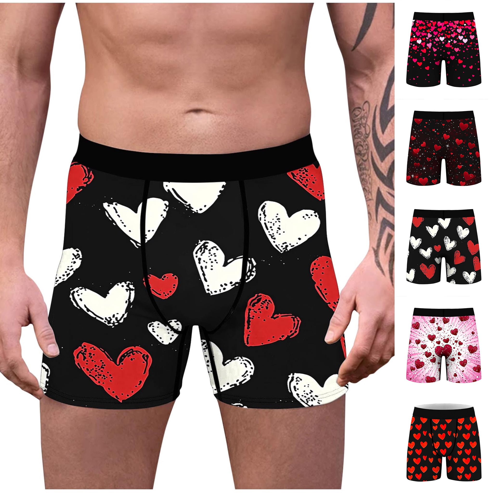 Vetsdori Valentines Boxers for Men Elastic Waist Cozy Boxer Briefs ...