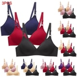 Vetsdori Women's Soft Everyday Bras 3 Pack Minimizer Bralette Wireless ...