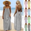 Vetsdori Sleeveless Maxi Dresses for Women Summer Sundress Slip Dress ...