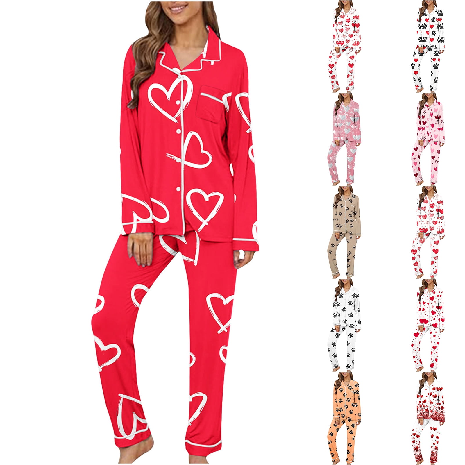 Vetsdori Womens Valentines Pajama Sets Sleepwear Valentines Day ...