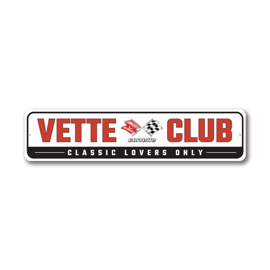 Vette Club Classic Lovers Only Chevy Corvette Aluminum Metal Decor Sign ...