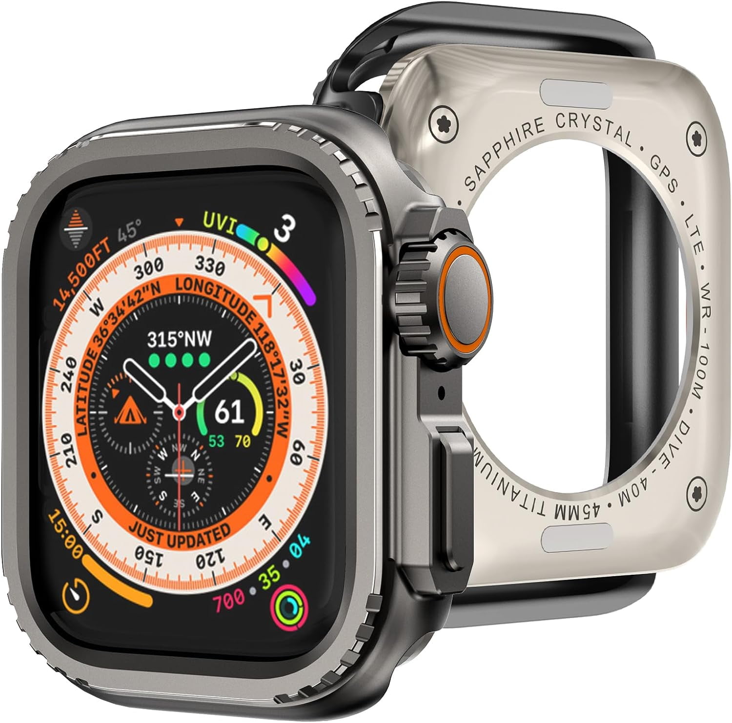 VeveXiao Designer Rugged Metal Case for Apple Watch Series 9 8 7 6 5 4 ...