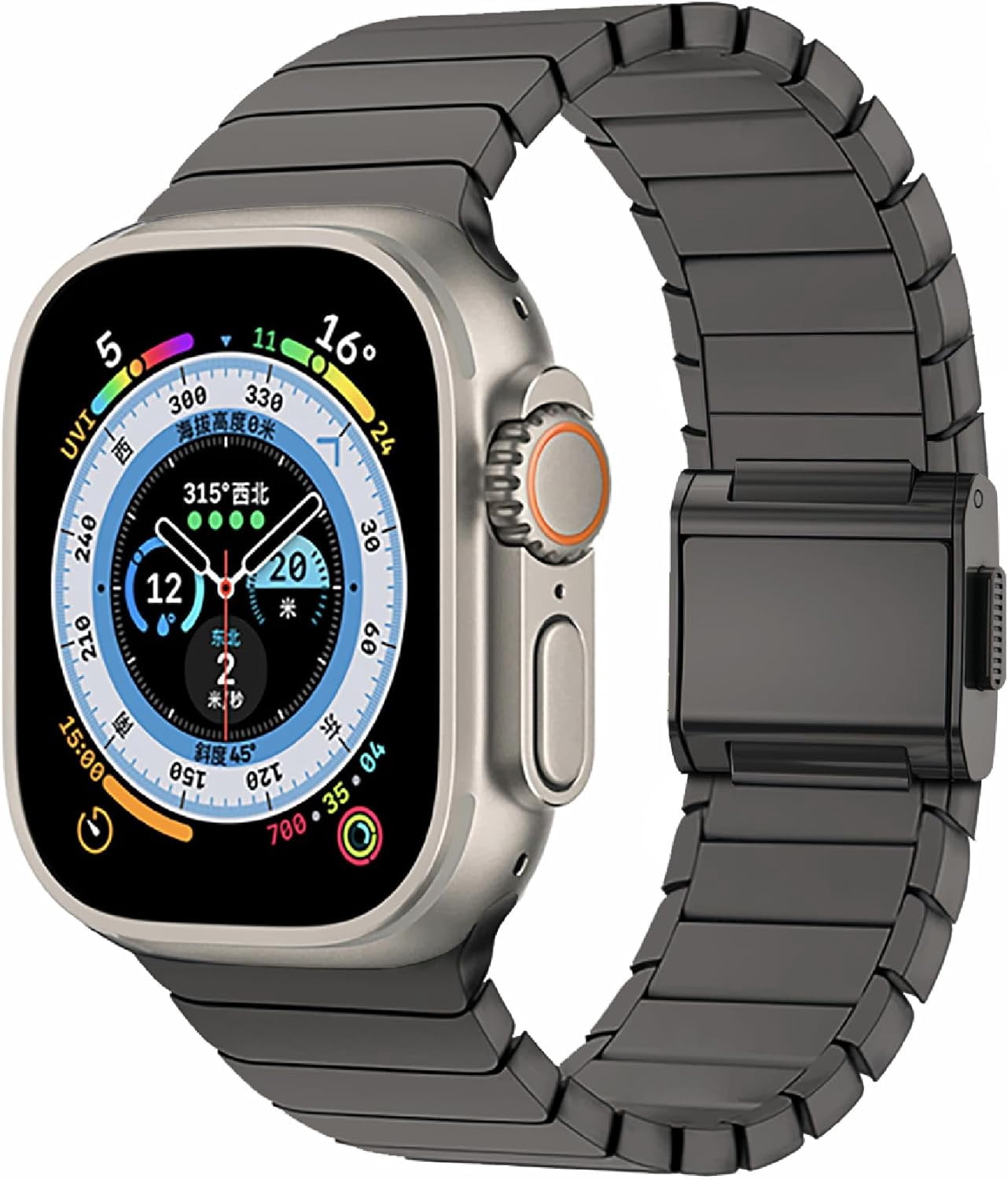 VeveXiao Rugged Titanium Strap for Apple Watch Ultra 2 Band 49mm 46mm ...