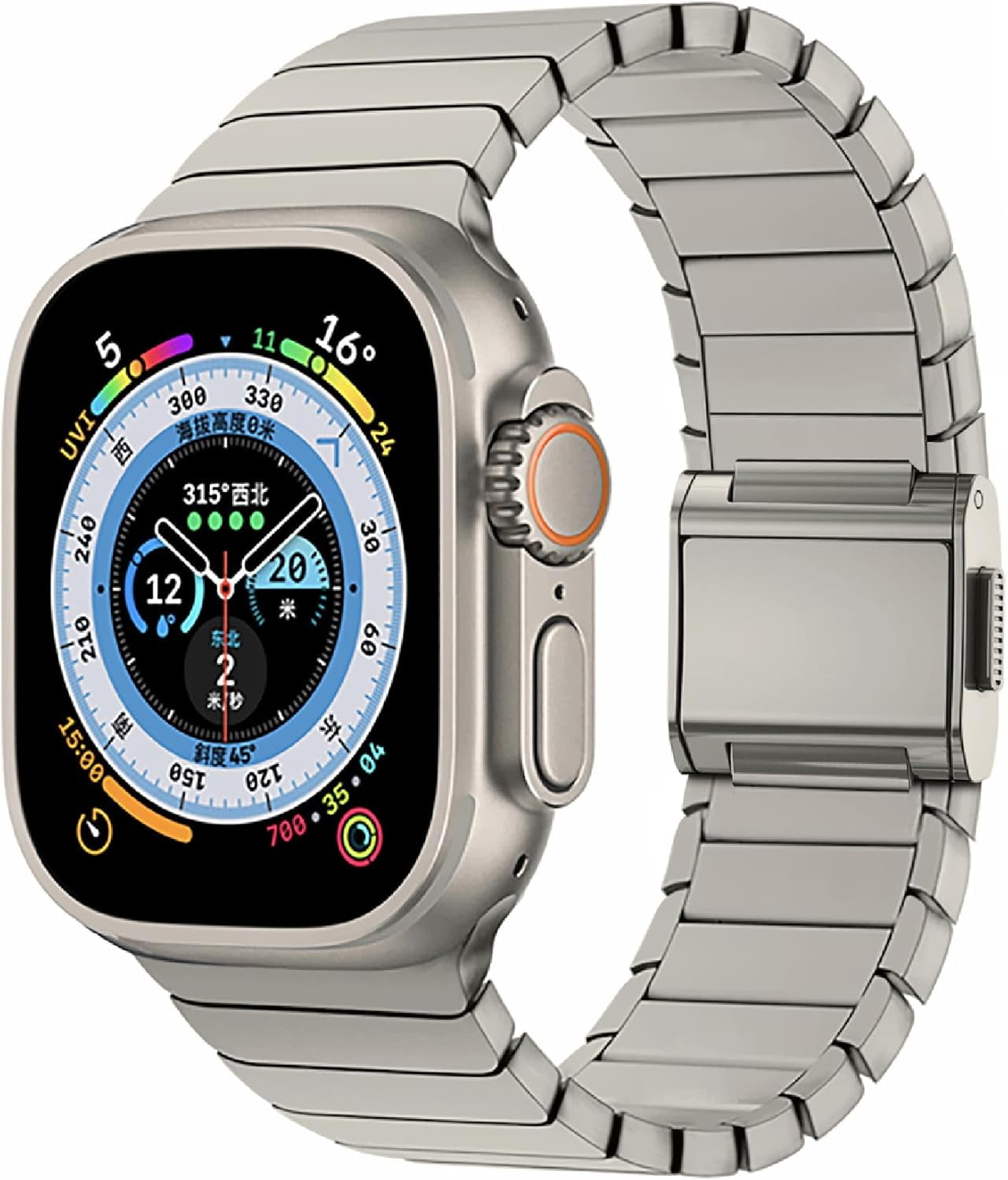 VeveXiao Rugged Titanium Strap for Apple Watch Ultra 2 Band 49mm 46mm ...