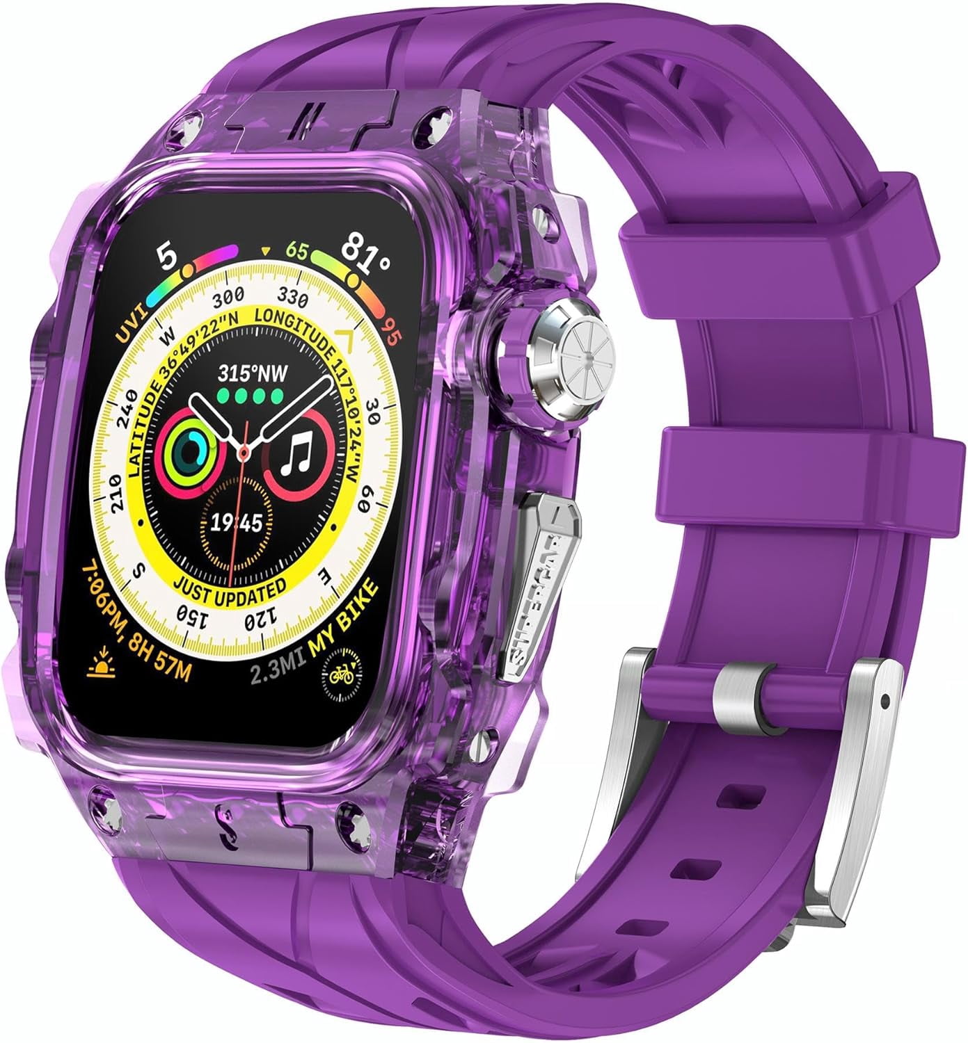 VeveXiao Transparent Rugged Case with Band For Apple Watch Ultra 2 49mm ...
