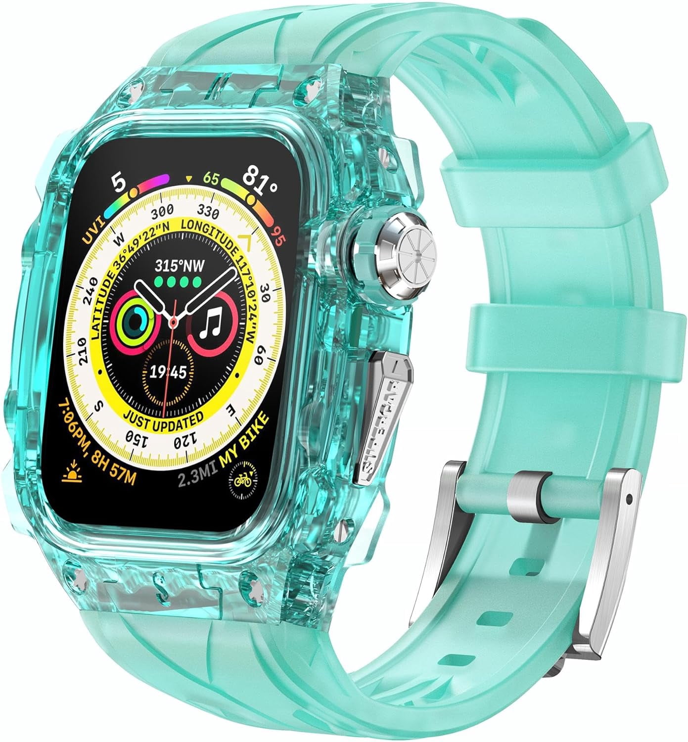 VeveXiao Transparent Rugged Case with Band For Apple Watch Ultra 2 49mm ...