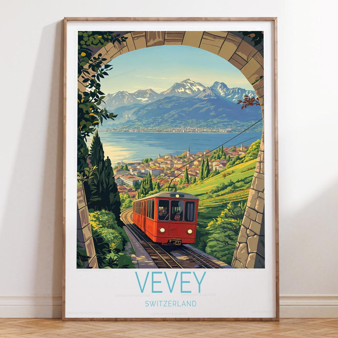Vevey Switzerland Travel Print, Switzerland Wall Art Print, Vevey ...