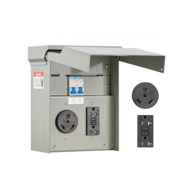 Vevor LSDYMB30A20AOG1F0V6 20-30A Temporary Power Outlet Panel RV ...