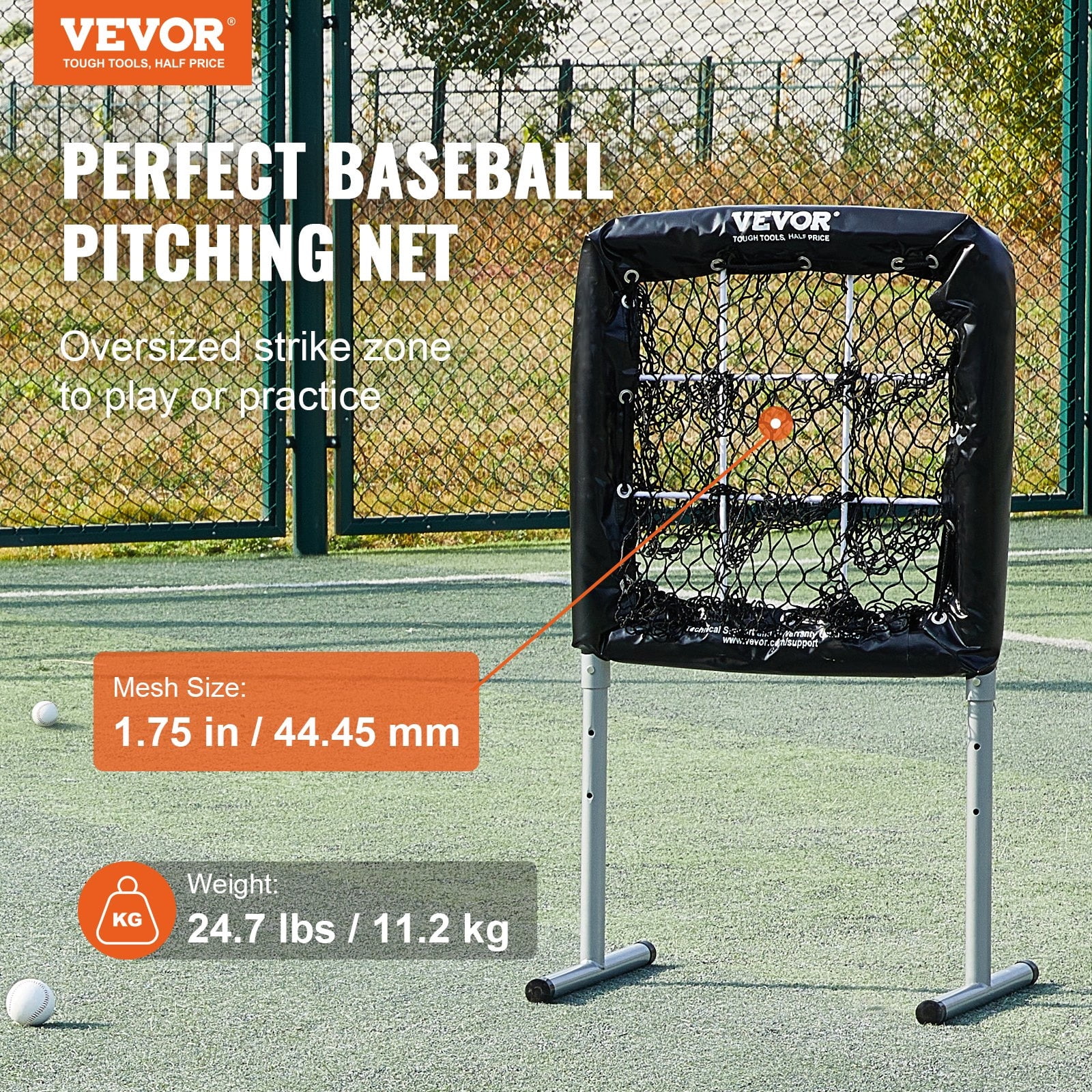 Vevor DXGBQTQW2826IBCOYV0 28 x 27 in. 9 Hole Baseball Net Softball ...