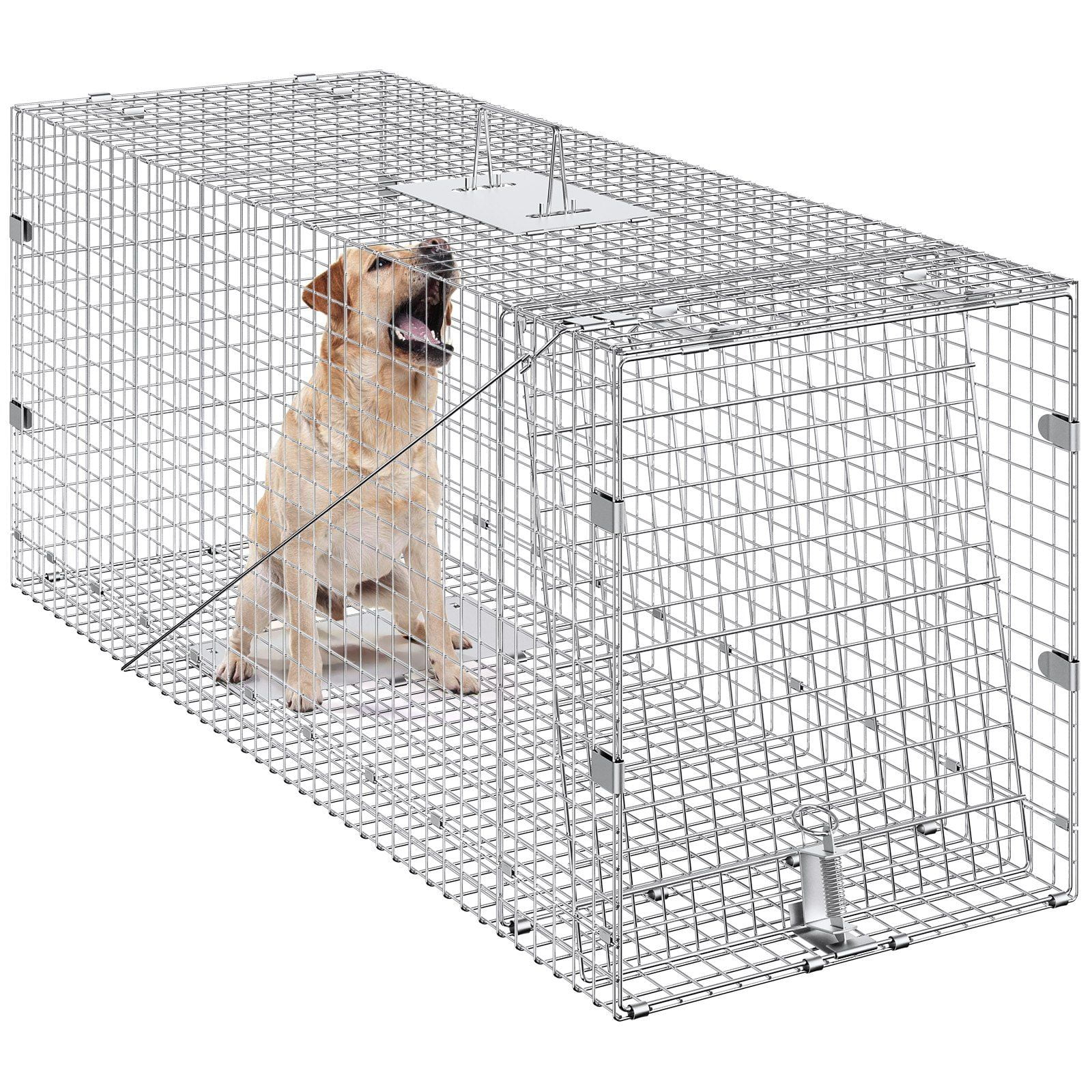 Vevor YBL42YC00000NH9IXV0 42 x 16 x 18 in. Humane Cat Trap Galvanized ...