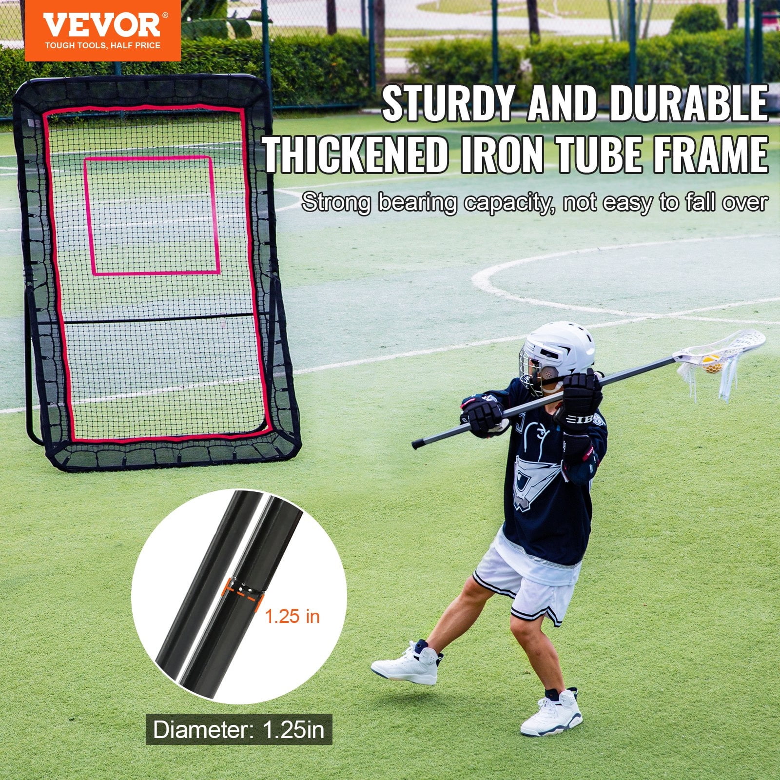 Vevor 5 x 7 ft. Lacrosse Rebounder for Backyard Volleyball Bounce Back ...