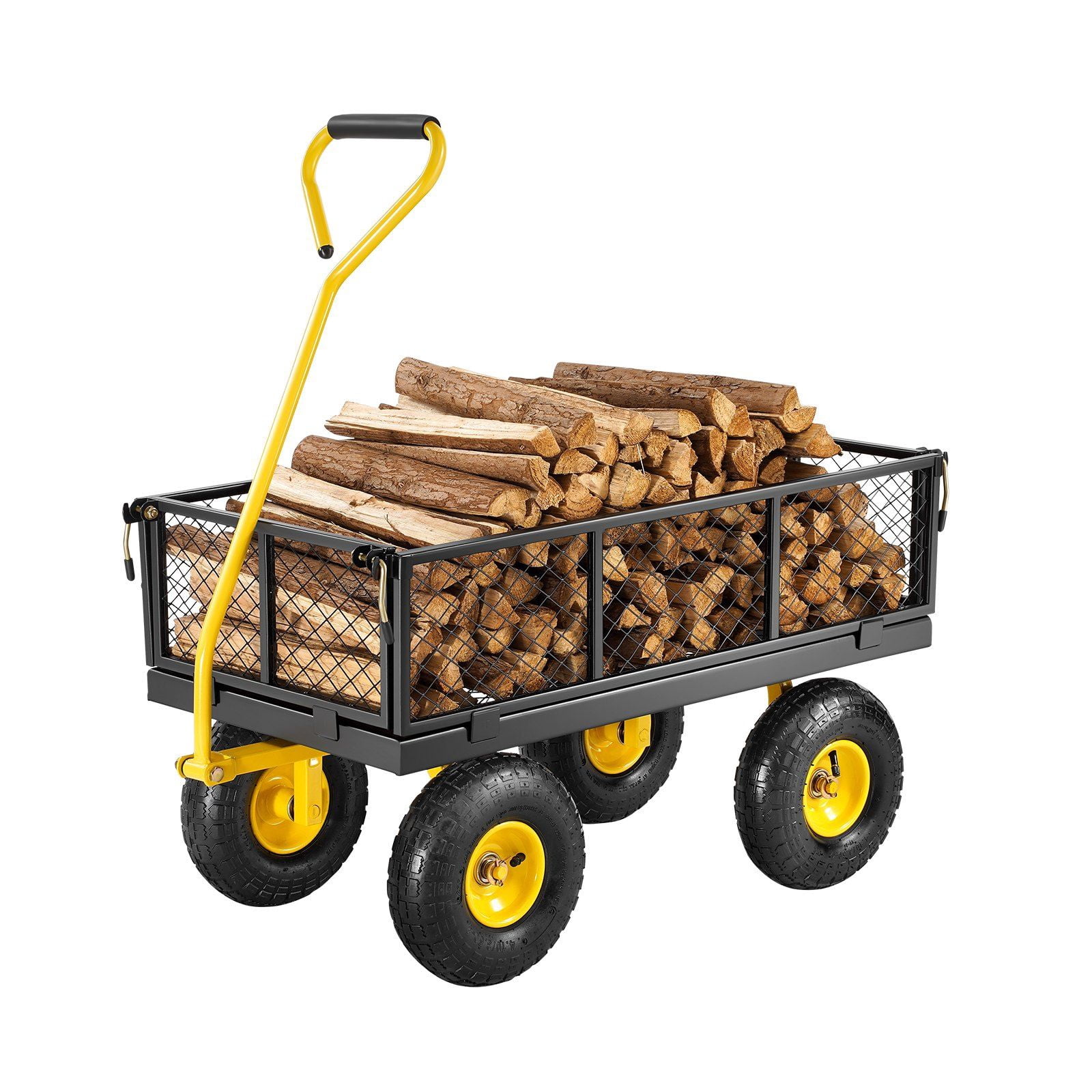 Vevor 500 Lbs Steel Garden Cart, Heavy Duty Pullable Cart with Wheels ...