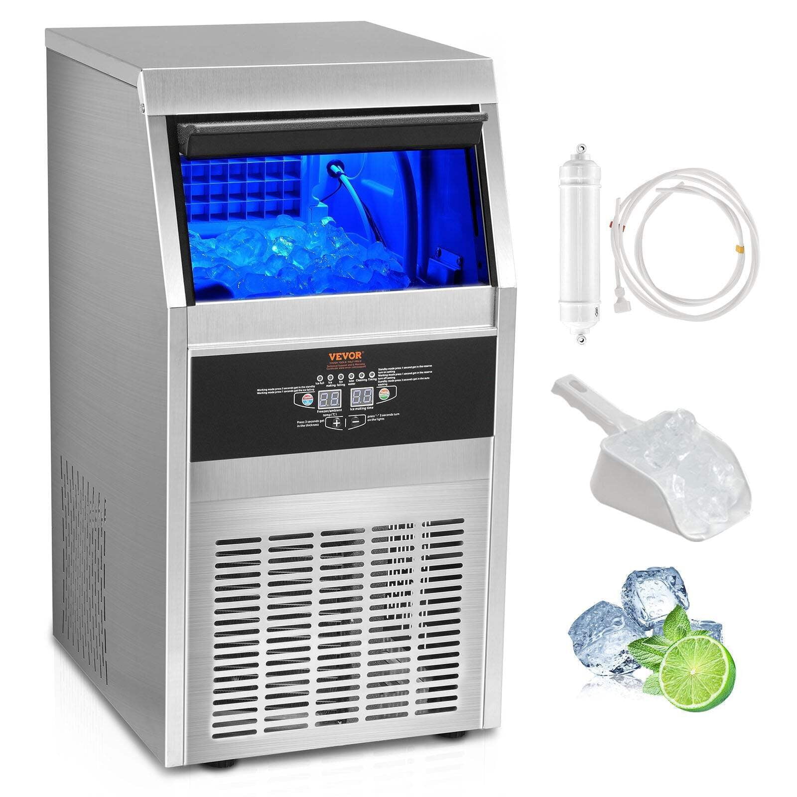 Vevor QSYYTSFBZBJQSIQHGV1 80 lbs Commercial Ice Maker - Walmart.com