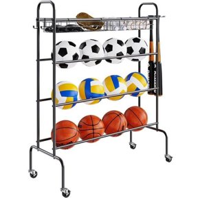 CHAMPRO Monster Rolling Basketball Ball Cart, Holds 18 Basketballs ...
