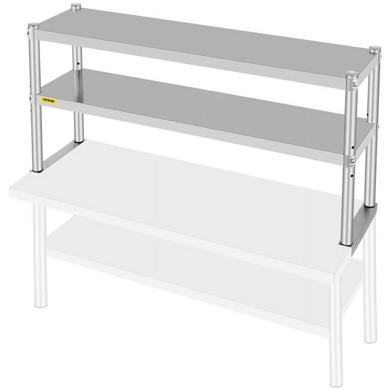 Vevor Double Overshelf, Double Tier Stainless Steel Overshelf, Height ...