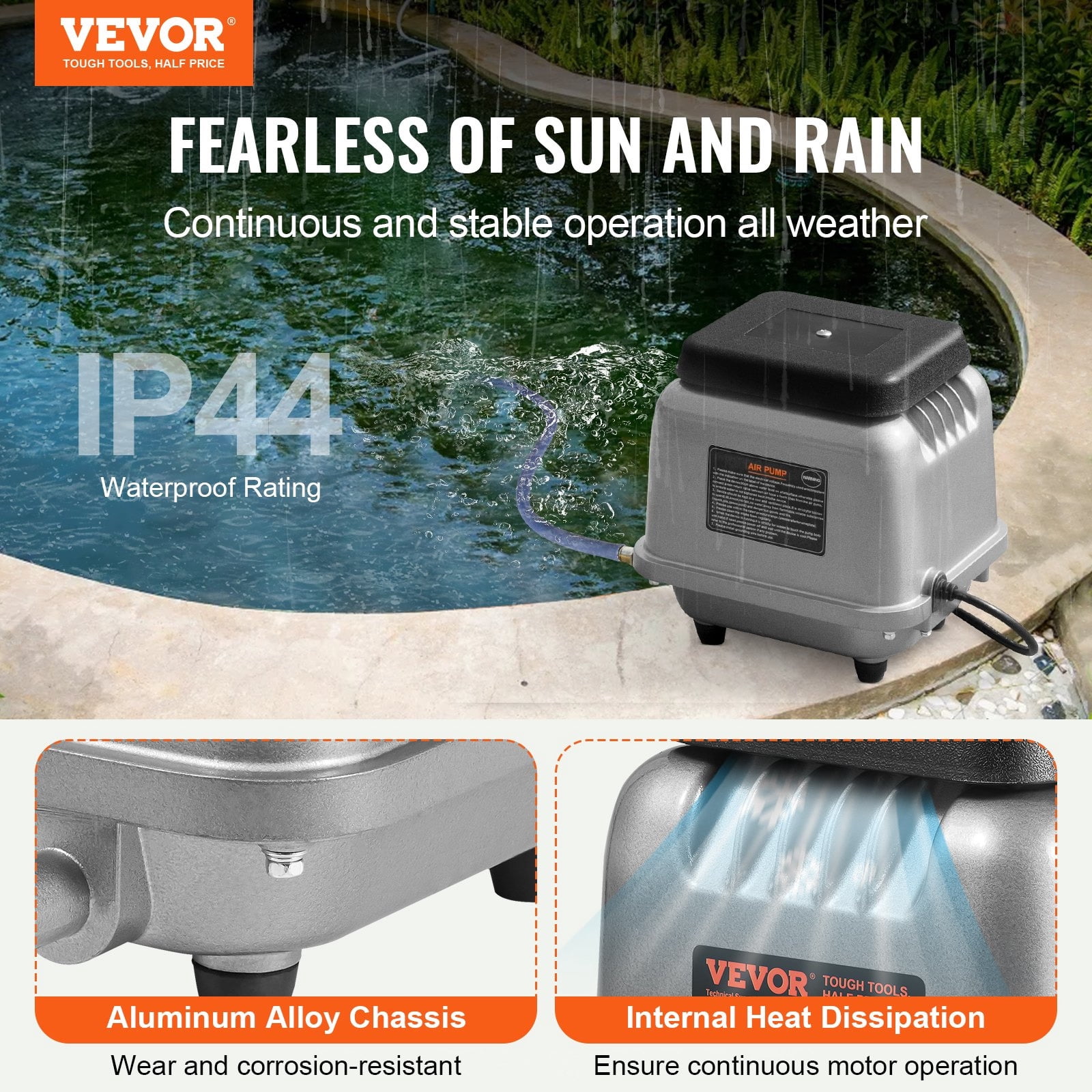 Vevor XXKQGMBGMS10Z3KOZV1 Linear Air Pump, 90 Liter Per Min Air Flow ...
