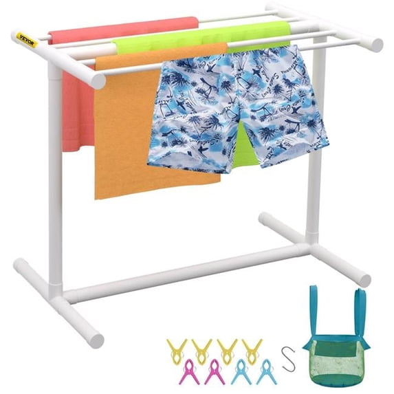 Vevor MJJBSGZXGBDD5JAP7V0 5 Bar Pool Towel Rack Freestanding Outdoor ...