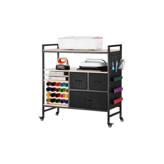 Vevor QGJZHSMABGFB20V46V0 Rolling Craft Cart & Storage Table with 20 ...