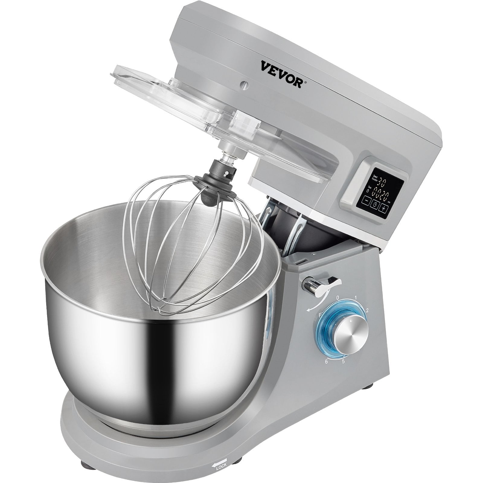 Vevor Stand Mixer, 660W Electric Dough Mixer with 6 Speeds LCD Screen ...