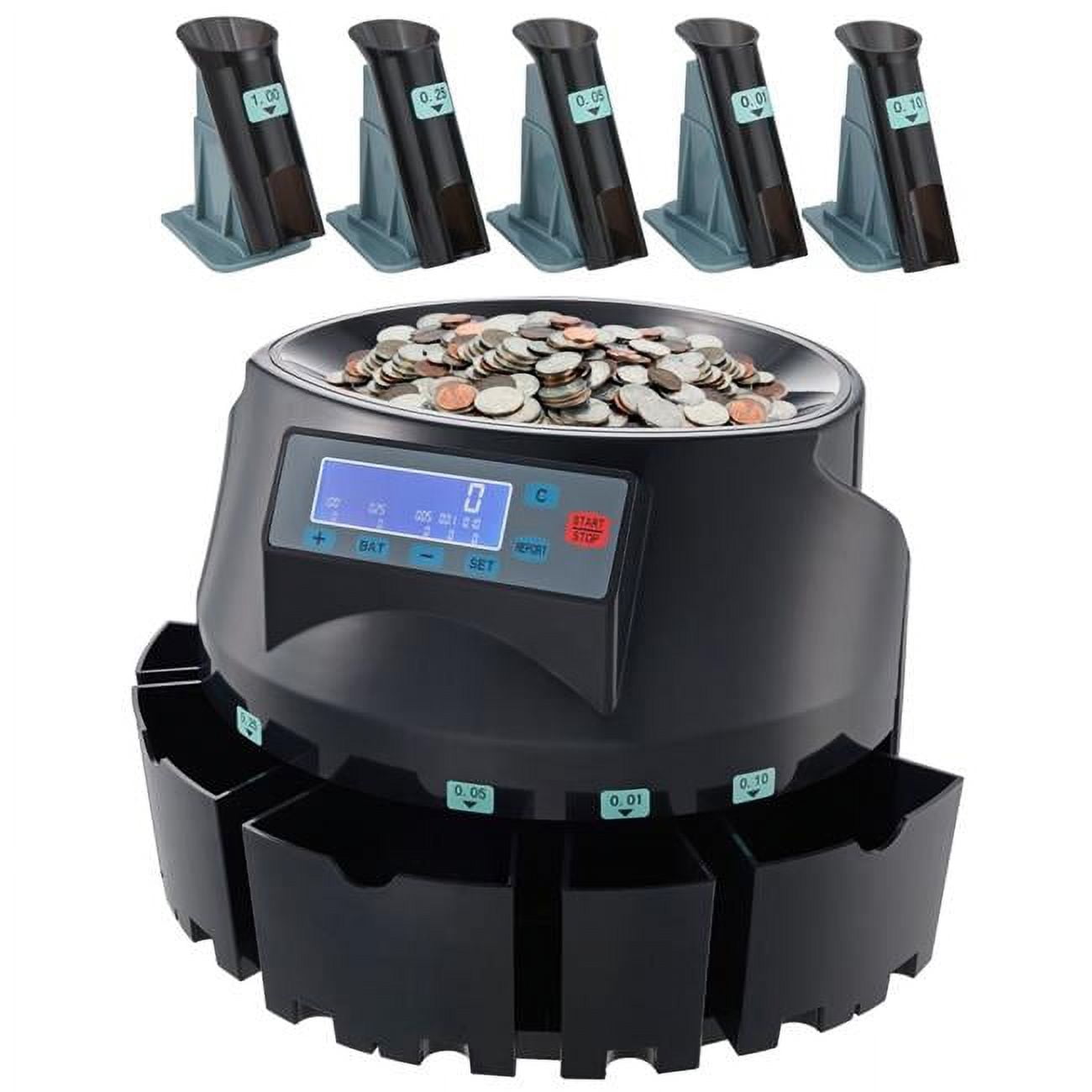 Vevor YBFJJHJS52000L99AV1 USD Coin Sorter Coin Counter Wrapper & Roller ...