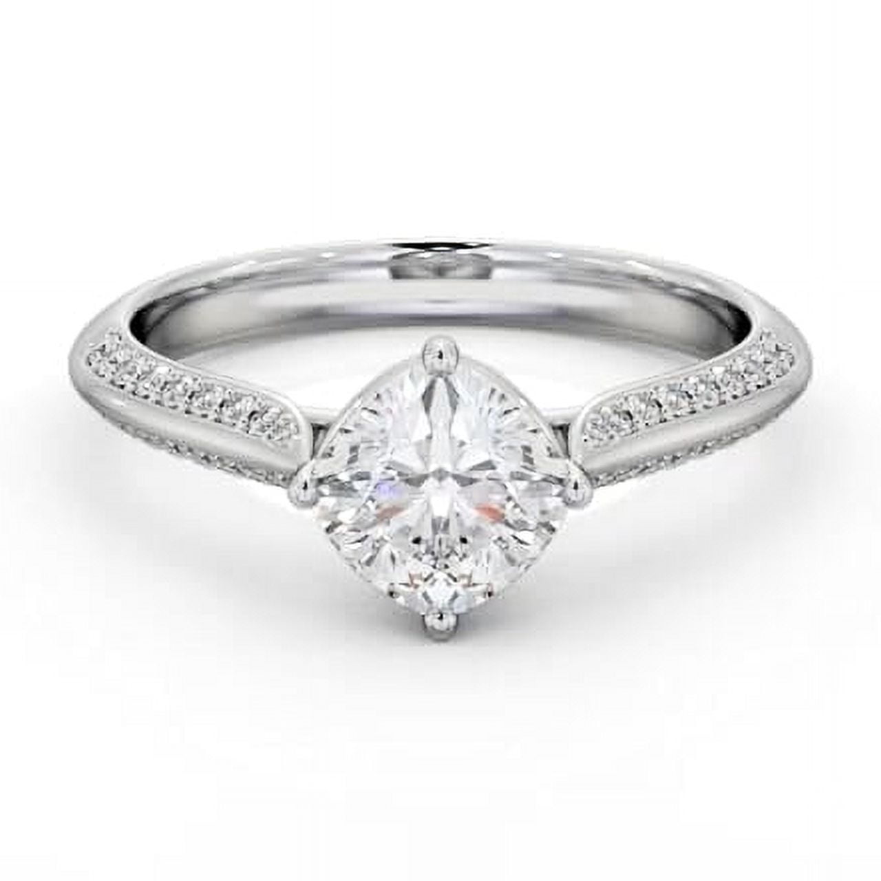 Vexa Jewel 1.6 Ct Cushion Cut Lab Created Diamond Ring - 14K White Gold ...