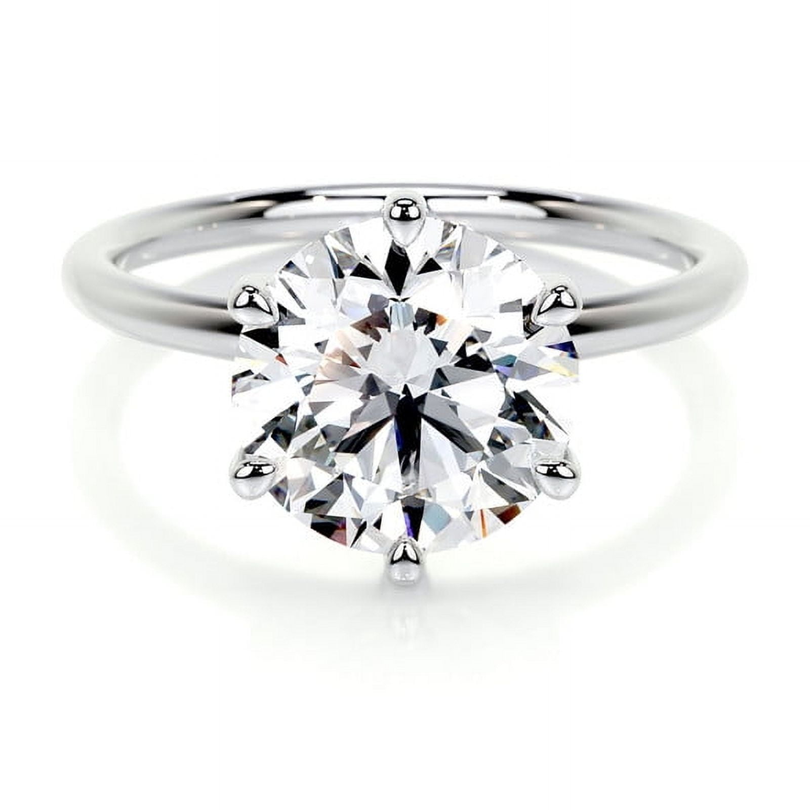 Vexa Jewel 14K White Gold Plated Diamond Ring - 2 Ct Brilliant Round ...