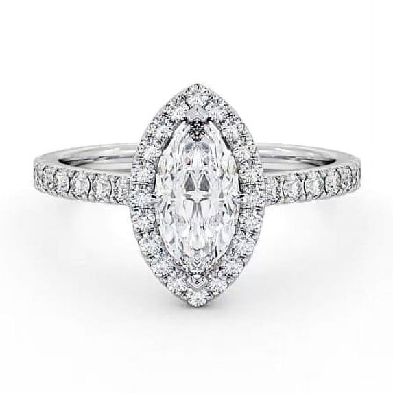 Vexa Jewel 2.1 Ct Marquise Cut Lab Created Diamond Cathedral Shank ...