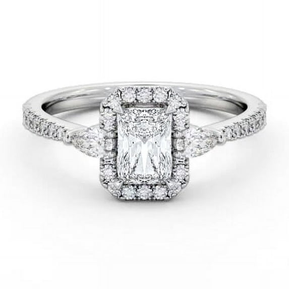 Vexa Jewel 2.4 Ct Radiant Cut Lab Created Diamond Ring - Three Stone ...